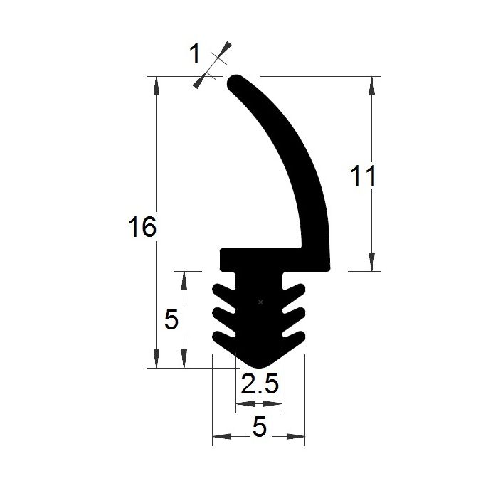 Joint d'étanchéité de menuiserie - caoutchouc TPE - PM04001