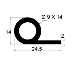 Joint note de musique noir - caoutchouc TPE - PM03003